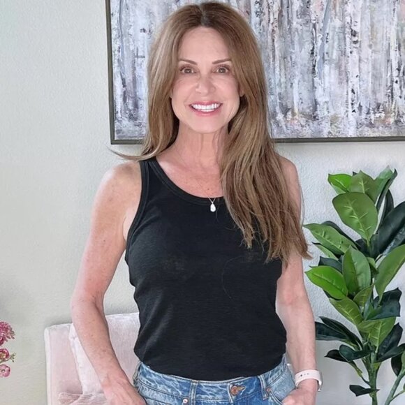 CAbi | Tops | Cabi 6359 Paragon Tank Black Spring 223 Large Nwt | Poshmark